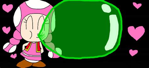 Toadette Blowing Her Green Bubble Gum By Pokegirlrules On Deviantart