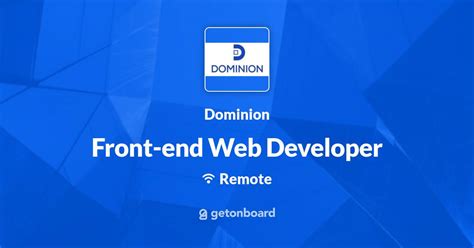 Front End Web Developer At Coderland By Dominion Remote Work From Home Get On Board