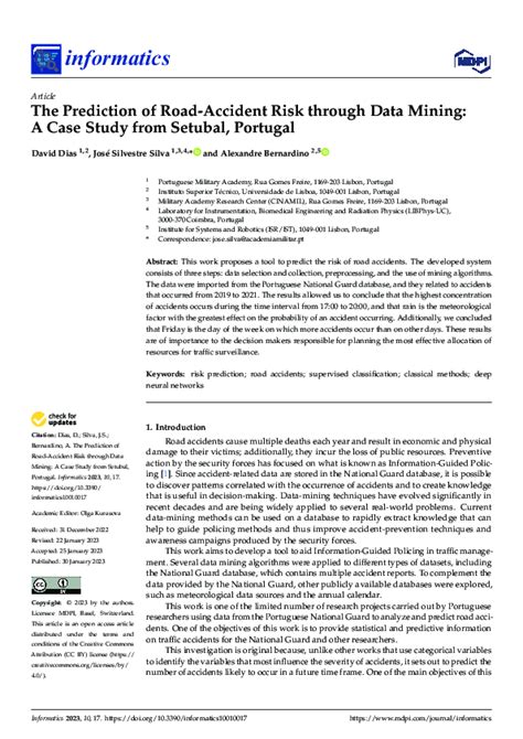 pdf the prediction of road accident risk through data mining a case