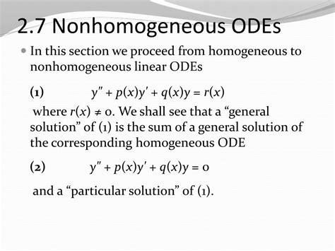 Ppt Engineering Mathematics Class 7 Second Order Linear Odes Part3 Powerpoint Presentation