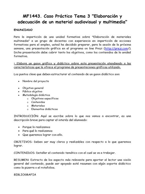 Mf1443 Caso Práctico Tema 3 Pdf Multimedia Enseñando