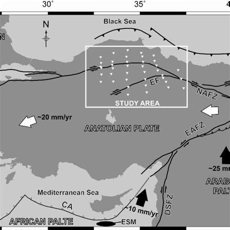 Tectonic Map Of The Anatolia And Surrounding Regions Also Showing