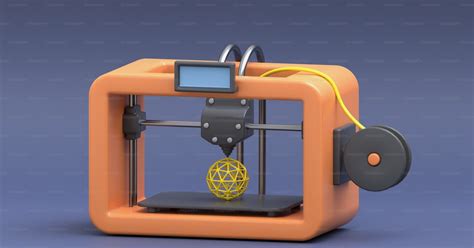 An Orange 3d Printer With A Yellow Wire Attached To It Photo