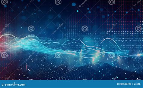 abstract graphical digital data on dark background neural network generated image stock