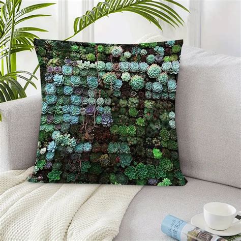 다육 식물의 행복 18x18인치 쿠션 커버 생동감 있는 지퍼 클로저 세탁기 사용 가능 폴리에스 Temu Republic Of Korea