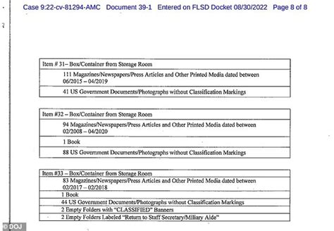 Fbi Took Empty Classified Folders Photographs Clothes And Books