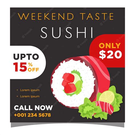 Plantilla De Oferta De Comida De Sushi De Sabor De Fin De Semana
