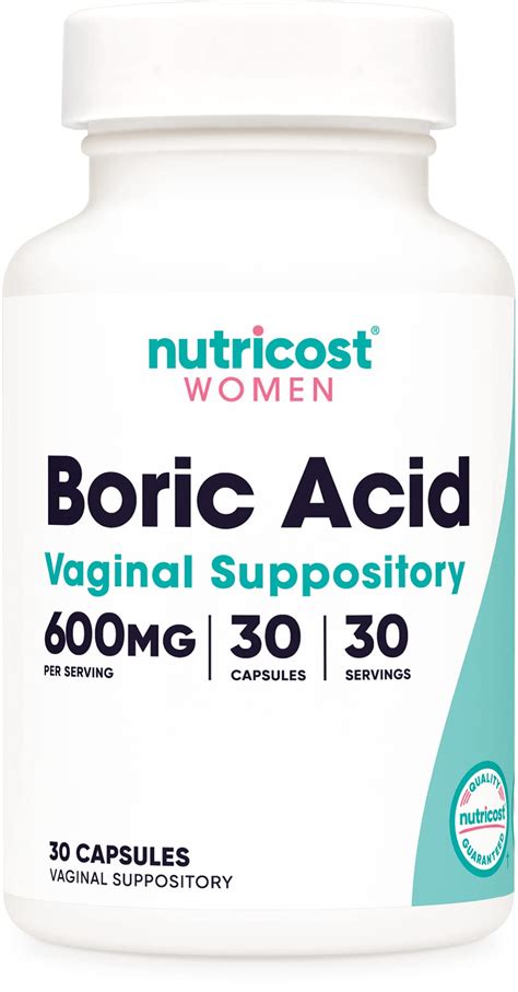 Newlife Naturals Medical Grade Boric Acid Vaginal Suppositories 600mg