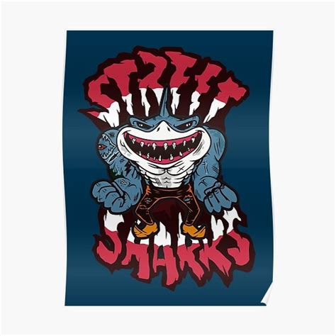 Jawsome Street Sharks Premium Matte Vertical Poster Sold By Brian