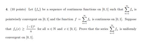 Solved Points Let Fn Be A Sequence Of Continuous Chegg