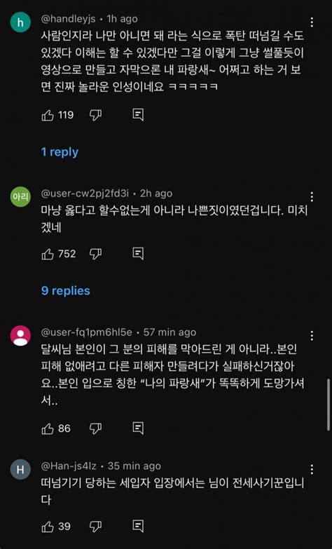 100만 유튜버 달씨 전세사기 폭탄돌리기 논란 싱글벙글 지구촌 마이너 갤러리