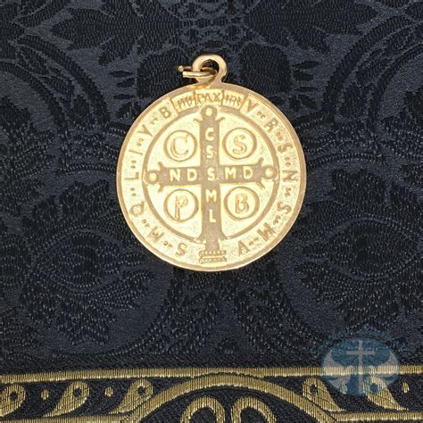 St Benedict Medal Gold Toned 2 Inch