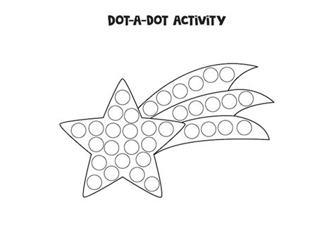 미취학 아동을 위한 도트 도트 게임 귀여운 떨어지는 별 프리미엄 벡터