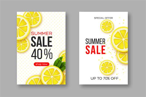 여름 세일 슬라이스 레몬 조각으로 배너 나뭇잎과 점선 패턴 흰색 배경계절 할인 벡터 일러스트 레이 션에 대 한 템플릿 3차원