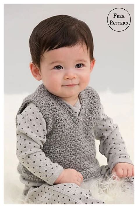 6 V Neck Sweater Vest Free Crochet Pattern