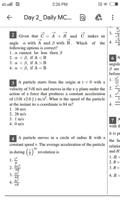 4 a particle moves in a circle of radius r with a constant speed v the a
