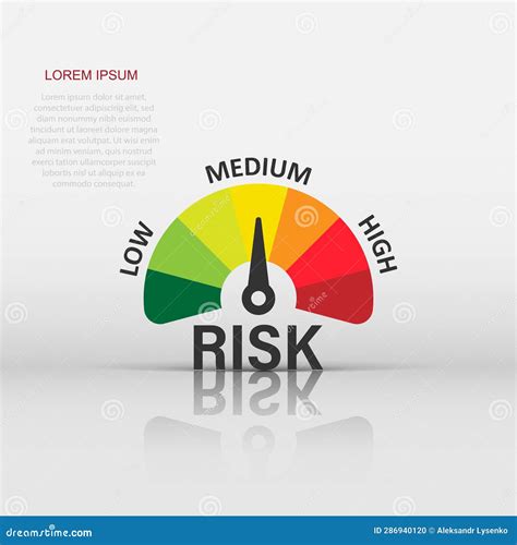 Risk Meter Icon In Flat Style Rating Indicator Vector Illustration On