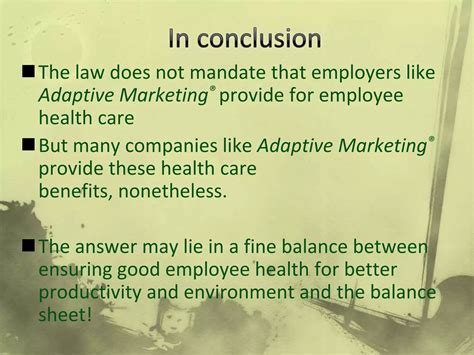 Employee Health Care Benefits With Adaptive Marketing Ppt