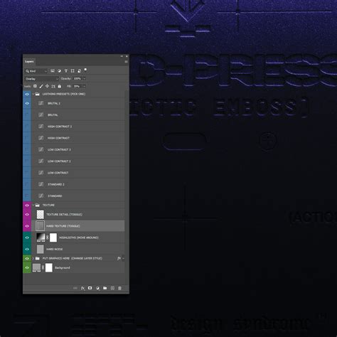 Hard Press Realistic Emboss Effect Suite Design Syndrome
