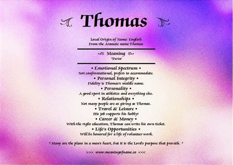 Thomas Meaning Of Name