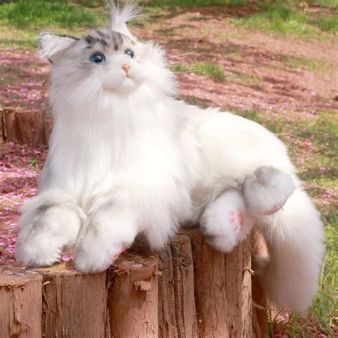 Jp Chongker 猫ぬいぐるみ リアル 本物そっくり ハンドメイド やさしい手触り，可愛く癒しネコ ぬいぐるみ猫