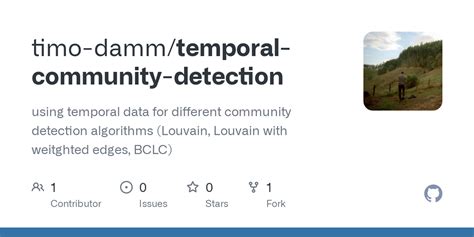 Github Timo Dammtemporal Community Detection Using Temporal Data