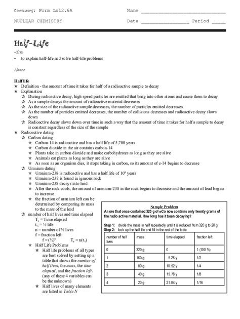 Fillable Online Half Life Definition Formula Derivation Zero And First Order Fax Email Print
