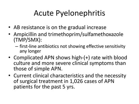 Ppt Acute Pyelonephritis Clinical Characteristics And The Role Of
