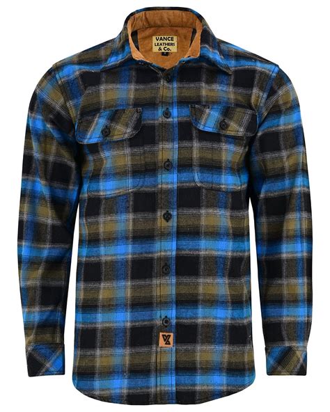 Plaid River Mens Long Sleeve Plaid Button Down Casual Flannel Shirt