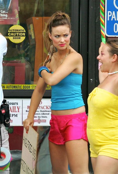 Olivia Wilde In Pink Shorts On The Set Of Film Free Hugs In California