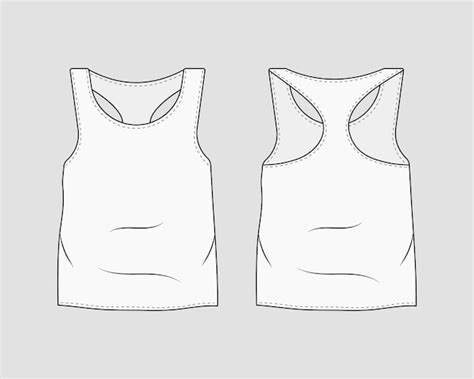 Premium Vector Sleeveless White Tshirt Template Front And Back View