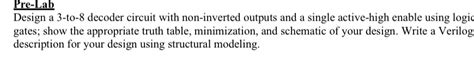 Solved Pre LabDesign A To Decoder Circuit With Chegg Com