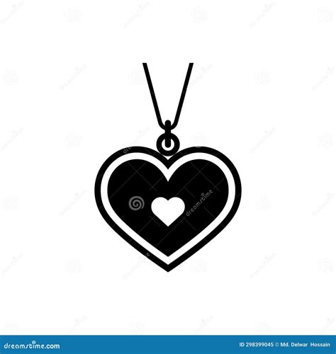 Love Heart Locket Icon Stock Vector Illustration Of Heart 298399045