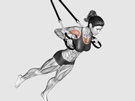 Prostowanie i uginanie ramion na TRX stojąc na jednej nodze Suspender