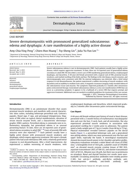 Severe Dermatomyositis With Pronounced Generalized Pdf Diseases And