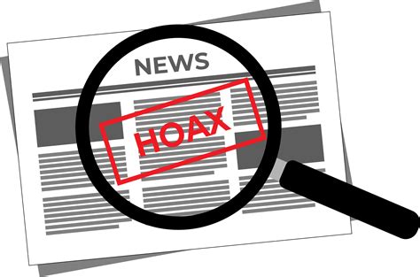 Newspaper With Display Of Hoax News And Magnifying Glass Find Fake