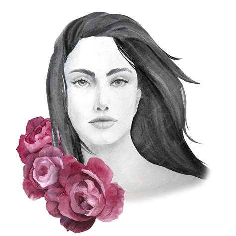 Premium Photo Watercolor Illustration Of Portrait Of Beautiful Girl