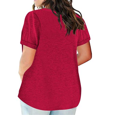 Zyekqe Womens Plus Size Short Sleeve Crewneck T Shirts Solid Color Basic Tees Comfy And