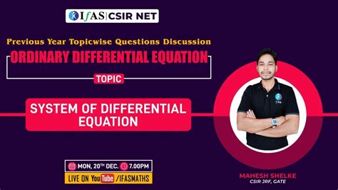 Csir Net Mathematics Ordinary Differential Equation Pyq Papers Solution Youtube