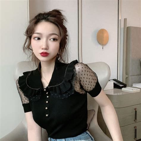 Cukashop เสื้อไหมพรม เสื้อไหมพรมแขนซีทรู เสื้อแขนต๊กตา แขนซีทรู เสื้อผ้าแฟชั่นผุ้หญิง มี 2 สี