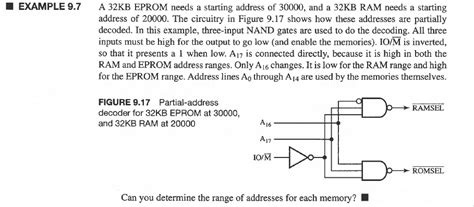 Design A Partial Address Decoder For A KB EPROM Chegg