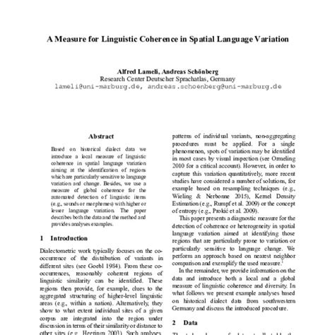 A Measure For Linguistic Coherence In Spatial Language Variation Acl