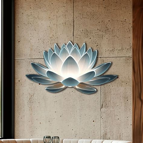 Shiny Lotus Flower Metal Wall Art Lotus Flower Metal Wall Decor