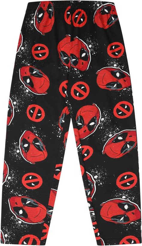 Marvel Mens Deadpool Lounge Pants Cotton Pyjama Bottoms Uk