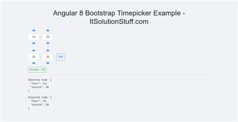 Angular Bootstrap Timepicker Example
