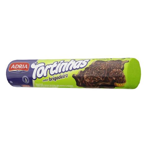 Biscoito Chocolate Recheio Brigadeiro Adria Tortinhas Pacote 150g