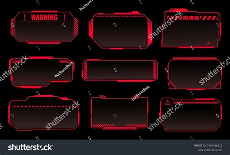 Hud Red Danger Warning Attention Frames Stock Vector Royalty Free 2207636111 Shutterstock