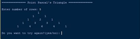 How To Print Pascals Triangle In Python Sourcecodester