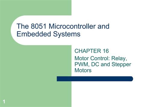 Motor Control Relay Pwm DC And Stepper Motors PPT