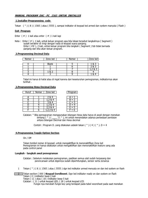 Manual Lengkap Programming Dsc Pdf
